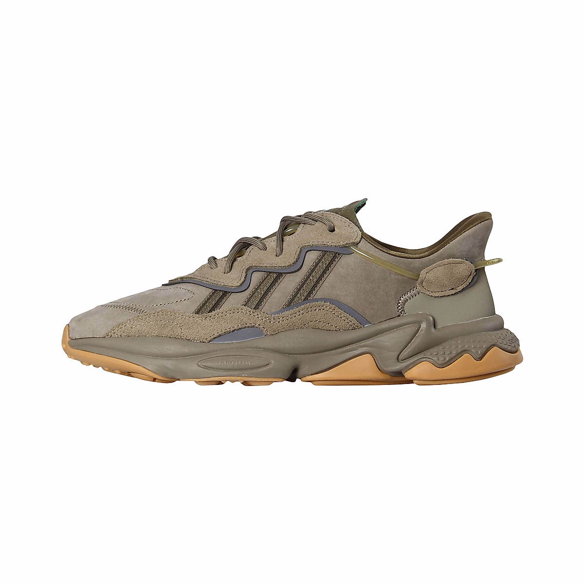 adidas Originals Men's Ozweego Gymnastics Shoe, Grey Legend Earth Raw Khaki, 9