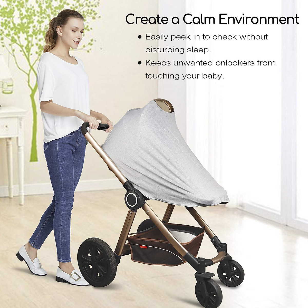 Nursing Cover & Baby Nursing Poncho,Multi Use Breastfeeding Cover for CarSeat Canopy, High Seat Cover, Stroller Cover, Shopping Cart Cover,Nursing Scarf for Boy and Girl by Kefee Kol (Grey)