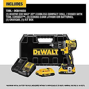 DEWALT 20V MAX XR Brushless Drill/Driver Kit with Tool Connect Bluetooth, Cordless (DCD792D2)
