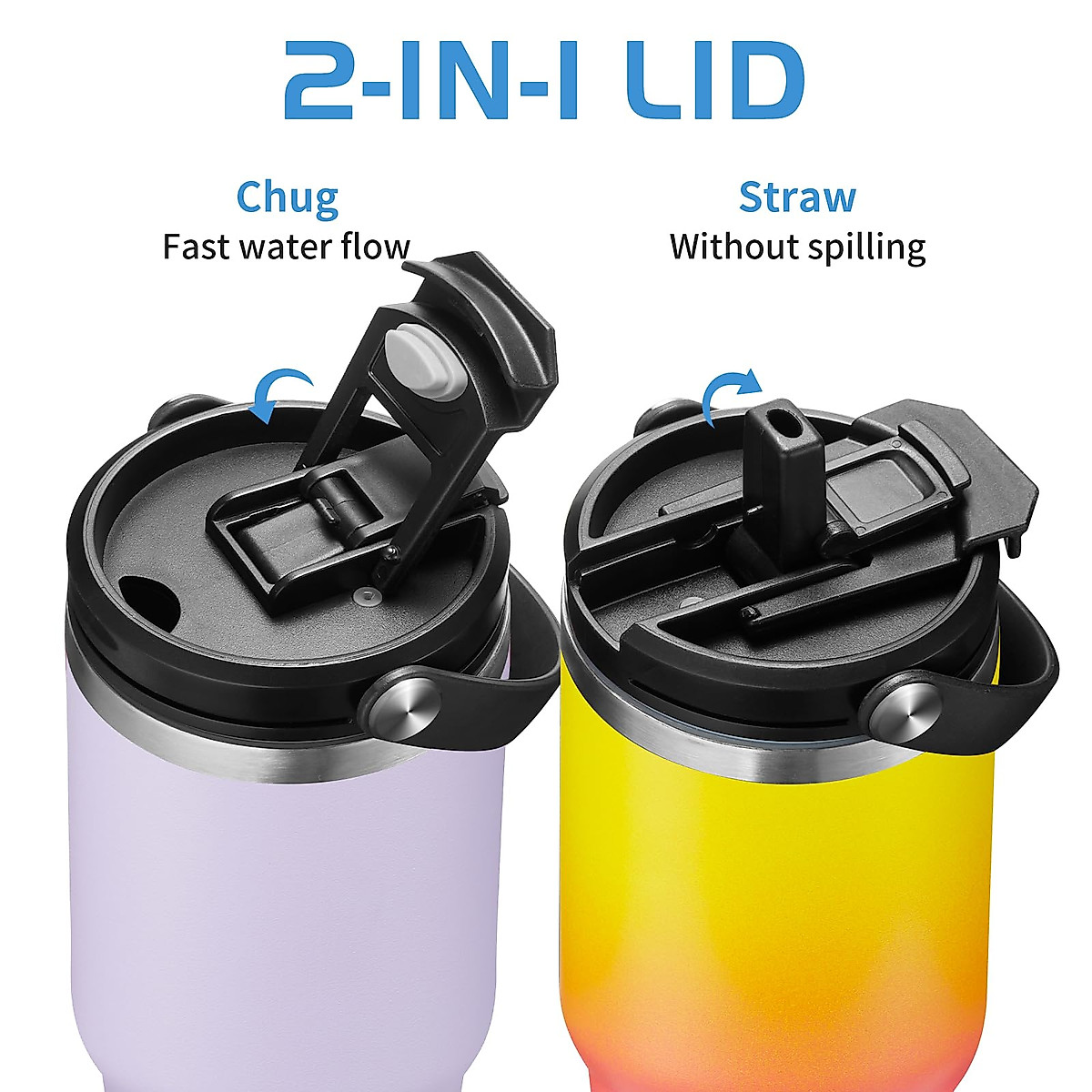 DIGJUPER Insulated Tumbler with Straw and Sleeve - Leakproof Water Bottle Fits in Cup Holder, Stainless Steel Cup Coffee Mug Travel with Lid, Cold for 36 Hrs/Hot for 12 Hrs