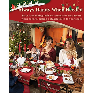 Wooden Tree Coasters with Holder, Wooden Trivets for Hot Dishes Decorative Christmas Tree Shape Includes 3 Pcs Hot Plate Mats, Tree Trivets for Hot Pots and Pans, Hot Pads for Countertop, Sapele