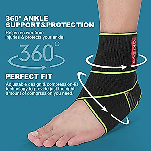 SNEINO Ankle Brace for Women & Men - Breathable Comfortable Adjustable Ankle Stabilizer, Ankle Support Brace for Basketball, Running, Achilles, Minor Sprains,Joint Pain Relief, Injury Recovery (1PACK)