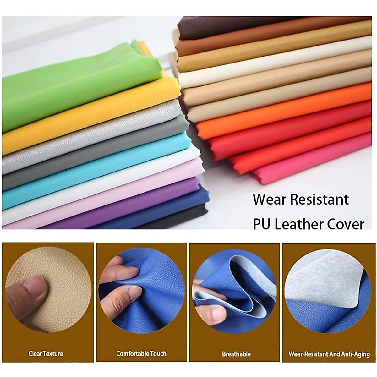 HAiHALA Breathable Leather Cushion - Round Kitchen Dining Chair Seat Cushion Chair Pad - High Stool Chair Cushion - Bar Chair Seat Pad Butt Pillow (Color : White, Size : 45 * 45 * 5cm)