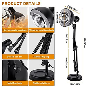 YMJOINMX Food Heat Lamp Temp. Adjustable with 250w Bulb for Food Home Kitchen Food Heating Lamp Warmer