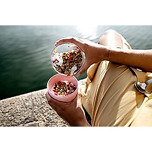 MEPAL, Lunchpot with 2 Lids, a Detachable Small Storage Container for Nuts or Fruit, Portable, BPA Free, Nordic Pink, 500ml+200ml|17oz + 6.7oz, 1 Count