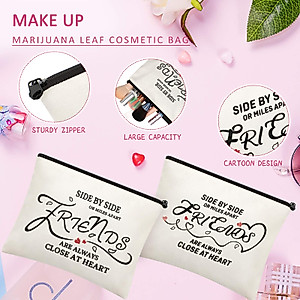 6 Pieces Good Friends Makeup Cosmetic Bags Weekend Trip Gifts Birthday Gifts for Women Portable Makeup Bags Weekend Gifts for Women Travel Retirement Anniversary Present (Classic Style)