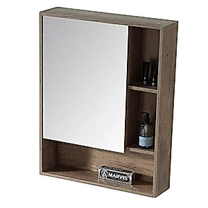 Fine Fixtures Surface Mount 24" Bathroom Medicine Cabinet, Grey - Left Hand Door