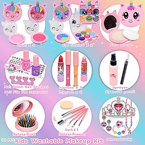 Kids Makeup Kit for Girl - Little Girls Real Make Up Set, Washable Makeup Toy for Toddler , Safe & No Toxic Play Cosmetic for Child Age 4 5 6 7 8 10 12 Years Old, Children Christmas & Birthday Gift