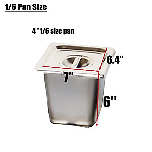 HQHAOTWU 5-Pan Electric Food Warmer Commercial Bain Marie Buffet Stainless Steel Soup Warmer Food Container for Catering Restaurant Canteen with One 1/3 Pan and Four 1/6 Pans