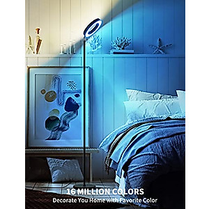 XMCOSY+ Floor Lamp, 2400LM Smart RGBW LED Standing Lamp with Modern Double-Side Lighting, WiFi APP Control, Works with Alexa, 2700K-6400K Color Changing Dimmable Tall Lamps for Living Room Bedroom