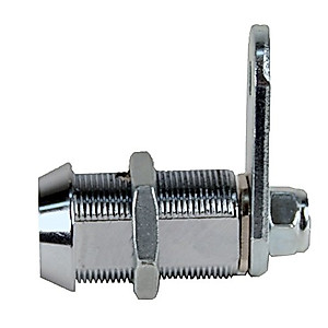 FJM Security 2400AL-KA Tubular Cam Lock with 1-1/8" Cylinder and Chrome Finish, Keyed Alike