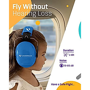 Vanderfields Noise Cancelling Headphones for Kids, Toddlers & Children Age 3-16 Years - 21dB NNR - Blue - Ear Protection for Kids, Autism - Sound Blocking Kids Hearing Protection Earmuffs