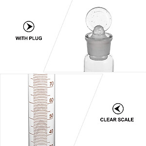 Baluue 5Pcs Glass Graduated Measuring Cylinder with Stopper Metric Scale Measuring Cup Conical Beaker Liquid Dispenser Experiment Tool for School Science 10/20/ 25/50/ 100ML