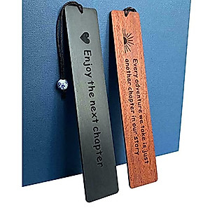 Enjoy The Next Chapter, Engraved Inspirational Bookmarks, Graduation Promotion Coworker Leaving Retirement Gift for Men Women 2023, Inspirational Gift for Book Lover