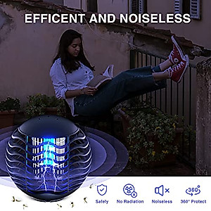 Bug Zapper for Outdoor, Waterproof Electric Mosquito Zapper, Portable Mosquito Killer with 5W UV lamp, Widely Used for Backyard, Patio, Garden, Camping, Night Fishing