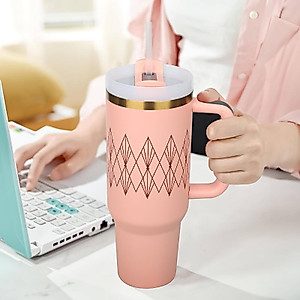 QXV 40 oz Tumbler with Handle and Straw Lid Insulated Reusable Stainless Steel Water Bottle Travel Mug Iced Coffee Cup Travel Mug for Hot and Cold Beverages, BPA-Free, 100% Leakproof Bottle