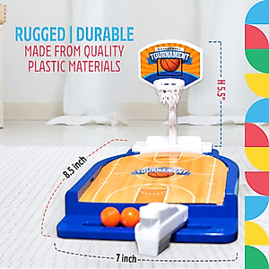 Dazzling Toys Kids Indoor Basketball - Mini Tabletop Finger Flick Games for Toddler, Desk Game Toys, Small Table Sports Machine Toy, Tiny Basketballs & Hoop for Home, Kid Basket Ball Room Arcade