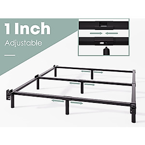 RLDVAY 7 Inch Metal Queen-Bed-Frame for Box Spring, Quick & Easy Assembly, Heavy Duty Queen Size Noise Free, Black