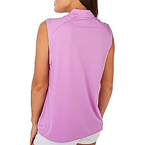 Coral Bay Golf Womens 1/4 Zip Band Sleeveless Polo Top Large Purple