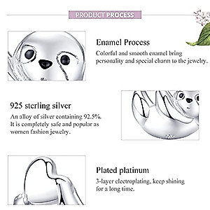 Sloth Charms Sterling Silver Animal Beads fit Pandora Bracelet Jewelry for Women Mom Wife