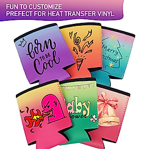 Beer Can Coolers Sleeves, Soft Insulated Bottle Soda Cover Coolers, Personalized Collapsible 12OZ Blank Bulk Drink Cooler for Parties, Wedding or Events (Multicolor,12)