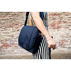 Pacsafe unisex adult 7 Liter Crossbody / - Fits Inch Tablet for Women & Men Metrosafe LS200 Anti Theft Shoulder Bag Color Black 30420100, Black, One Size US