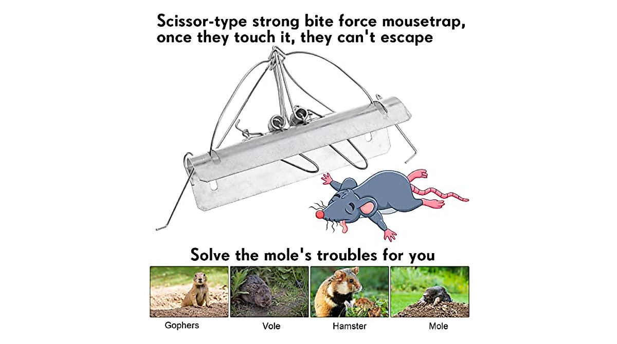 Effective Metal Mole Trap - Heavy Duty & Reusable (4 Pack)