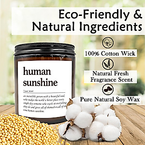 HIWX Human Sunshine Scented Candle, Appreciation Gifts Candle Gifts For Teachers Coworkers, Inspirational Gifts,Thank You Christmas Soy Jar Candle Gift, Lavender,Vetiver,Sandalwood Scented 8oz Holders