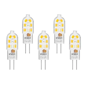 X-Molin Bipin led Bulb 12v G4 Light Bulb, Warm White 3000K 5Pack JC Bi Pin Bulb AC/DC 12v led Bulbs for rv Interior, MR11 G4/GU4/GZ4 T3 Halogen Track Bulb Replacement Landscape Bulbs
