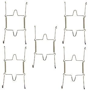 Xinlinke 5Pcs 6-Inch Small Invisible Plate Wire Hanger Wall Holders with Protective Rubber Cover for 5" to 7" Decorative Tray