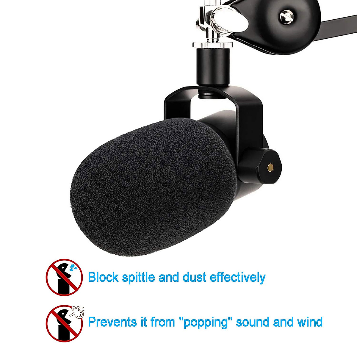 SUNMON PodMic Pop Filter Windscreen - Perfect Mic Foam Cover Compatible for Rode PodMic Microphone into Clean Sounding with No Wind Sounds