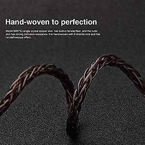 okcsc T4 2pin 0.75mm Earphones Cable IEM Headphones Upgrade Replacement Cable 8 Cores 6N OCC Copper Wires with 3.5mm Stereo Jack Plug-0.75mm,3.5mm Plug