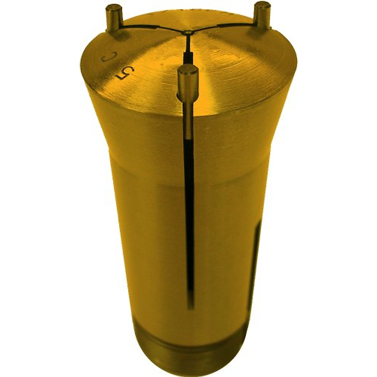 Lyndex 560-001B 5C Brass Emergency Collet, 1/16" Pilot Hole, 3.27" Length, 1.485" Top Diameter, 1.25" Bottom Diameter
