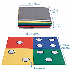 ECR4Kids SoftZone 123 Look at Me Activity Mat, Folding Playmat, Assorted