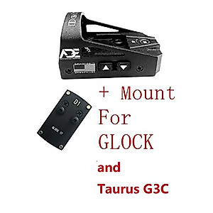 ADE Delta RD3-012 Red Dot + Rear Sight Optic Mounting Plate/Adapter for All Glock (Non-MOS) Standard Models and Taurus G3C