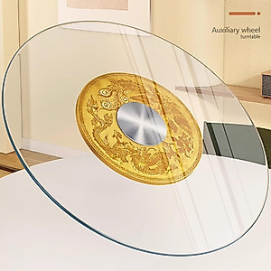Large Lazy Susan for Dining Table Kitchen Glass Turntable Tempered Glass Round Turntable Rotating Serving Tray for Dining Table Rotating Tray Glass Serving Plate