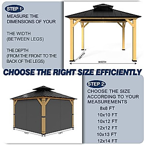 10-ft x 12-ft Gazebo Curtains,Privacy Replacement Sidewall 4-Panel Universal Shade Curtains Set,Protecting Side Walls (Only Curtain)-Grey