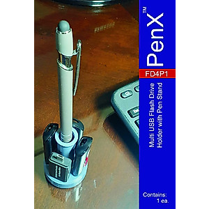 USB Flash Drive Organizer - Thumb Drive Storage - 4 Slots with Pen Holder – Desk, Home and Office Desktop