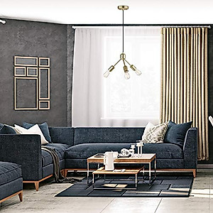 Globe Electric Novogratz x Globe Wyatt 3-Light Chandelier, Gold, Matte Black Cloth Cord 60753