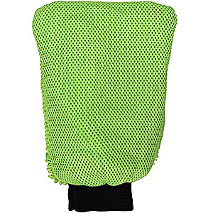 Detailer's Preference Reversible Wash and Scour Mitt – Cross Weave & Chenille Microfiber Washing Mitten for Car Cleaning, Lime Green