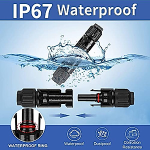 Qihengzhijia Solar PV Connector, 6 Pairs Male/Female Solar Connector, IP67 Waterproof Solar Panels Cable Connectors with 2PCS Solar Spanners Solar Wire Connectors