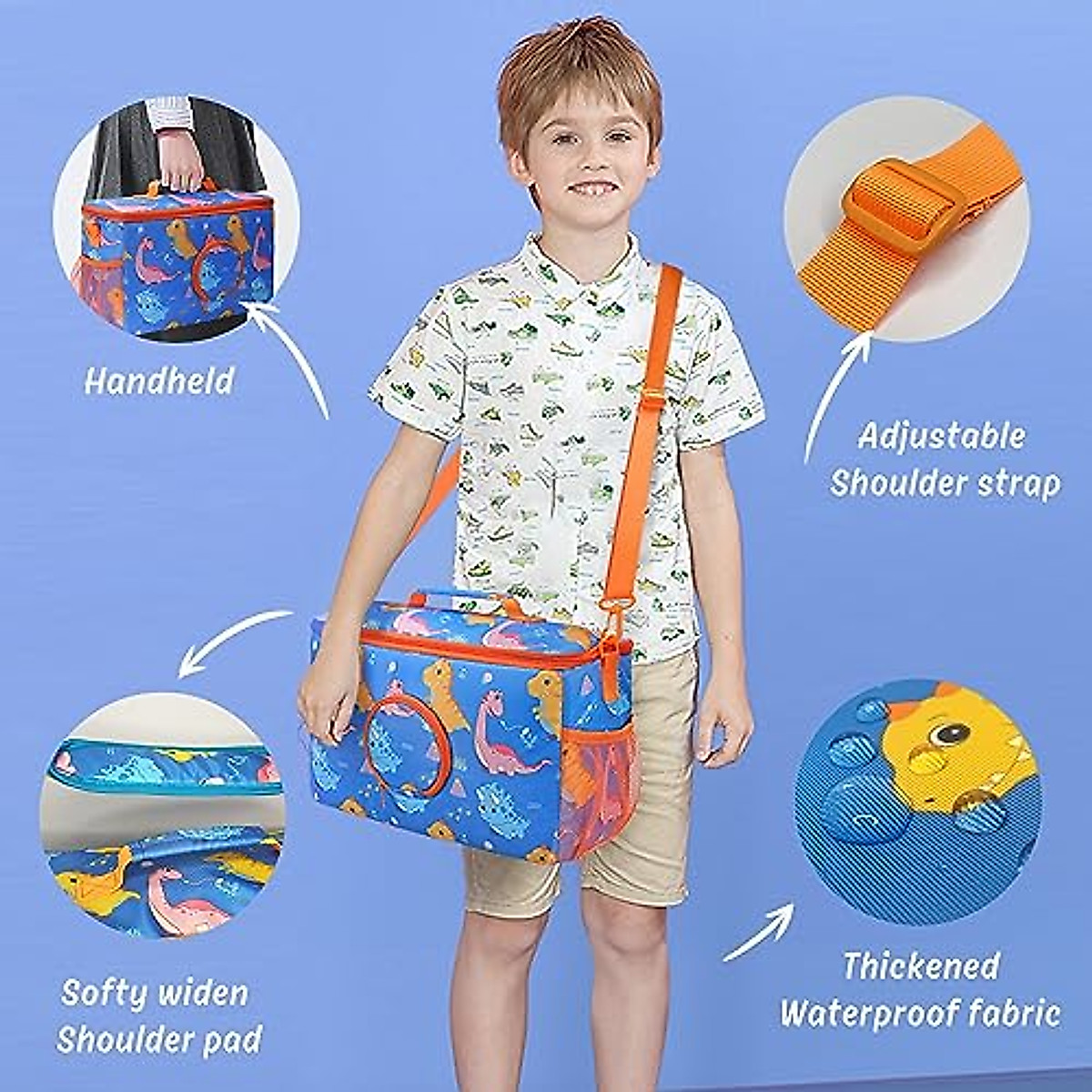 Ciseret Portable Tonies Carrying Case - Compatible with Toniebox Starter Set Tonies Figures Characters Charging Station Headphones - Travel Bag for Kids Boy Girl - Designer Custom Dinosaur Bag