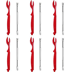 Artcome 12-piece Seafood Tools Set including 6 Lobster Shellers and 6 Forks,Seafood Cracker for Lobster, Crab, Crawfish, Prawns, Shrimp, Shellfish Sheller Knife with Flannel Storage Bag