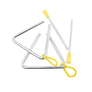 Elitee Hand Percussion 6 Inch Triangle Instrument with Striker, Pack of 2
