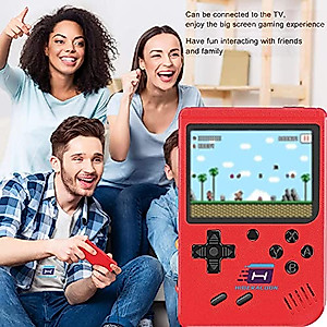 Retro Handheld Game Console, Portable Mini Arcade Machines Built-in 400 Classical FC Games, Portable Handheld Video Games for Kids and Adult, Gameboy Console Box Support TV Output. (Red)