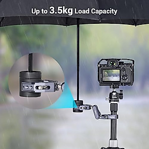 SMALLRIG Double Clamp Mount, Umbrella Clamp, Super Clamp Arm, for Chair, Pole, Tripod, C Stand, Handlebar, All Metal Max Load Capacity 3.5kg - 4103B
