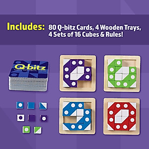 Mindware Q-Bitz Pattern Matching Fun Board Games for Family Game Night | Ages 8 and up 2-4 Players