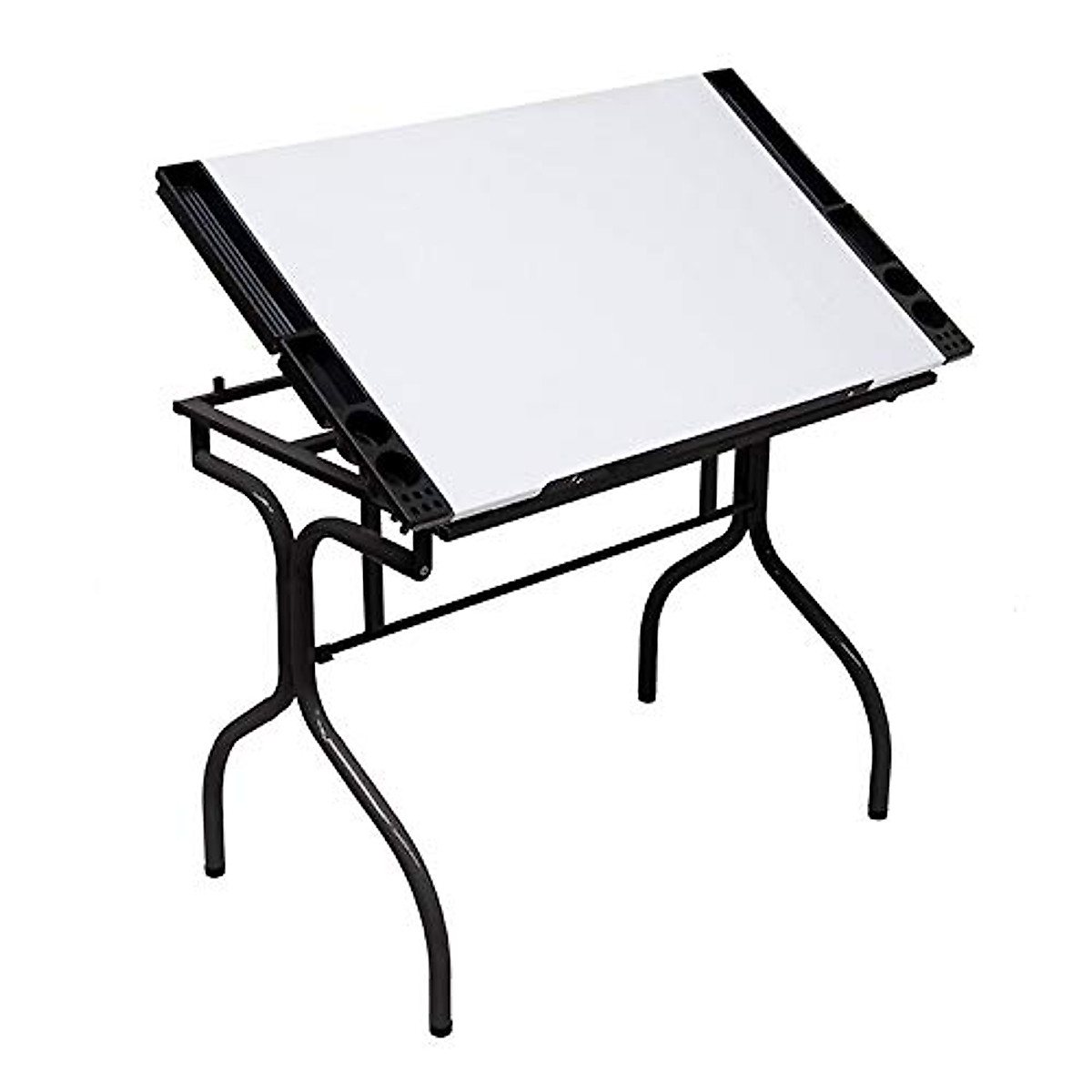 Studio Designs Folding Modern Top Adjustable Drafting Table Craft Table Drawing Desk Hobby Table Writing Desk Studio Desk, 35.25" W x 23.75" D, Black / White