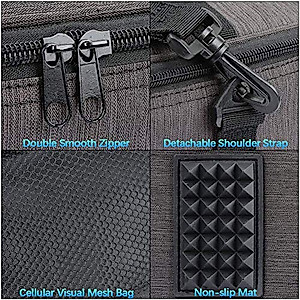 Horloy Mykit Carrying Case Compatible with Nintendo Switch Bag Portable Soft Travel All Protective Case Large Space Storage Bag for Nintendo Switch Lite & Accessories with Shoulder Strap Coffee Gray