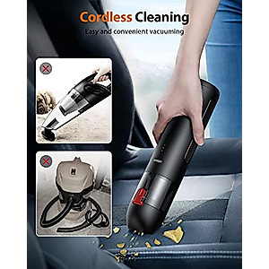 CAFELE Car Vacuum Cordless Rechargeable, 【Instant Car Interior Clean】Portable 7500mAh Wireless Handheld Car Vacuum Cleaner, Mini Battery Operated Car Vacuum for Pet Hair, Food Crumbs, Detail Cleaning